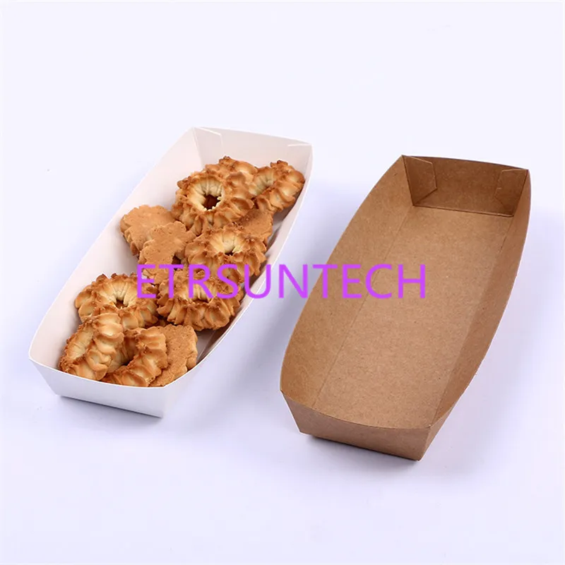 Disposable Kraft Food Tray: 20x6x3cm Greaseproof Paper Box for Chips ...