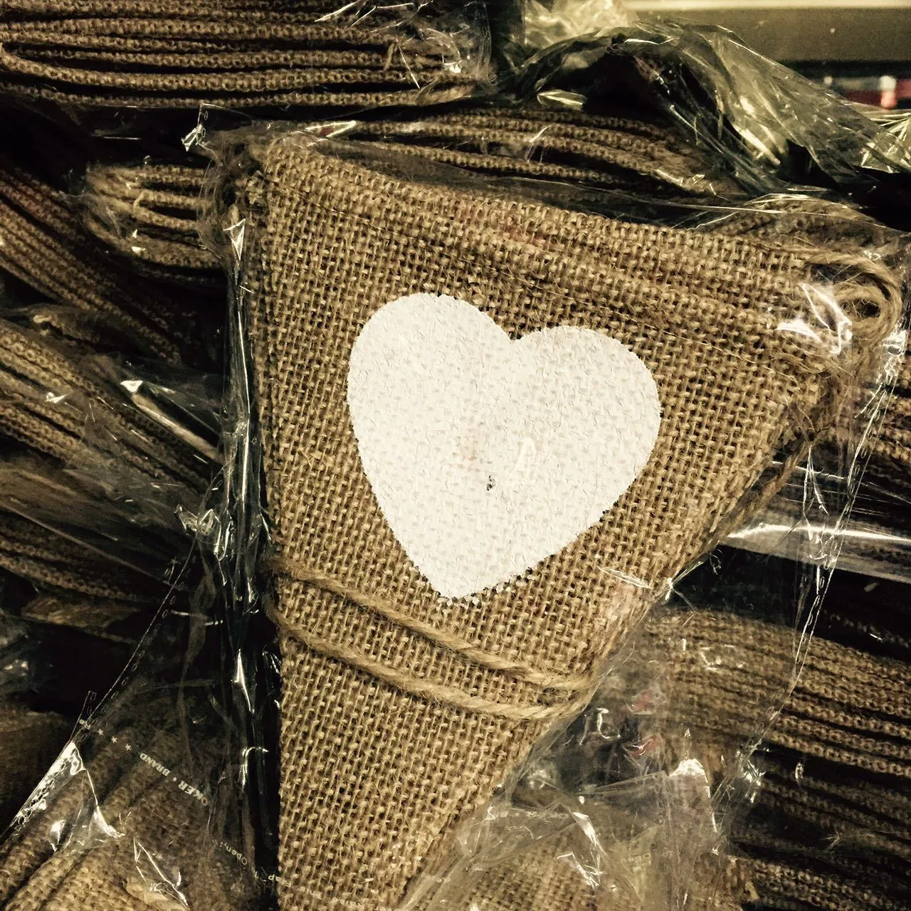 Shabby Chic Burlap Banner 6pcs 3.7M Rustic Hessian Burlap Lace Bunting