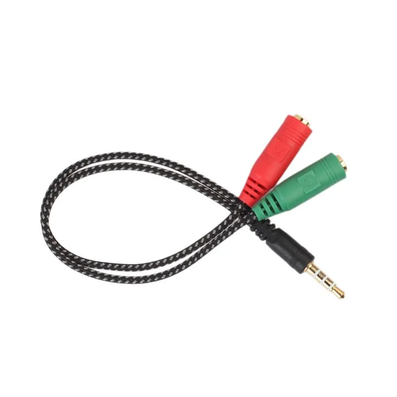 Premium Headset Audio Splitter: 3.5mm 4-Pole to Dual Female Mic ...