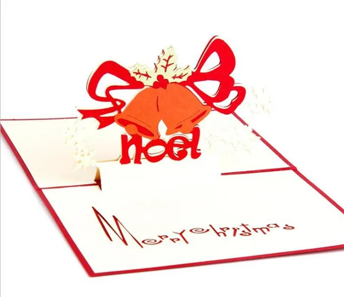 Handmade Kirigami And Origami 3d Pop Up Card Creative Merry Christmas Tandgreeting Cards Y132