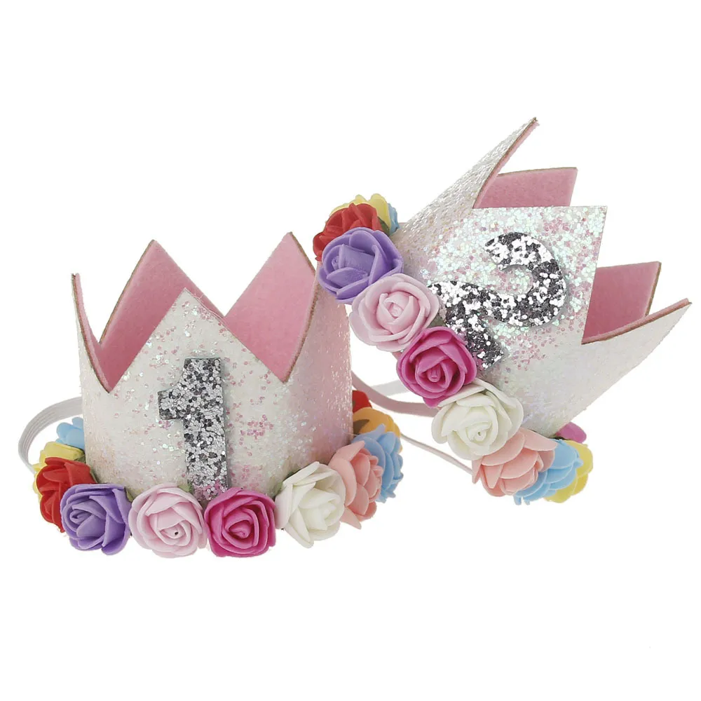 Baby Mini Birthday Hats Elastic Princess Crown Headbands For Infants ...