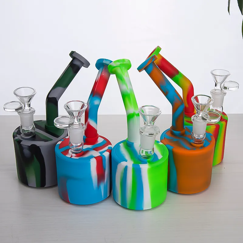 DHgate.com:Portable Mini Silicone Bong with Glass Downstem - Multicolor ...