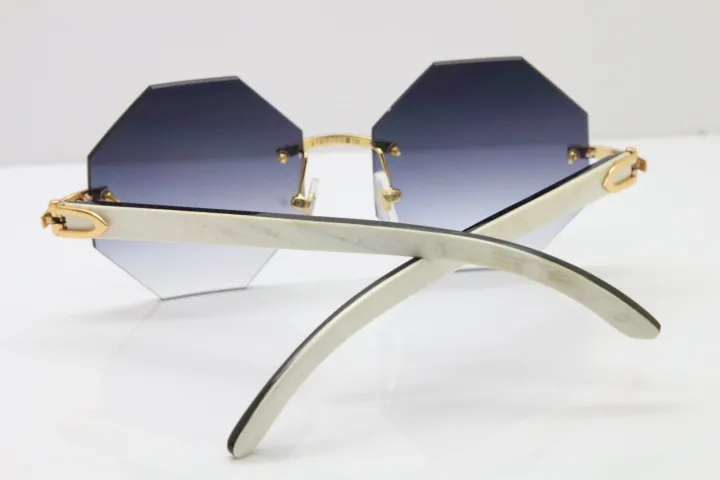 Premium Rimless Rimless Sunglasses Mens With White And Black Buffalo ...