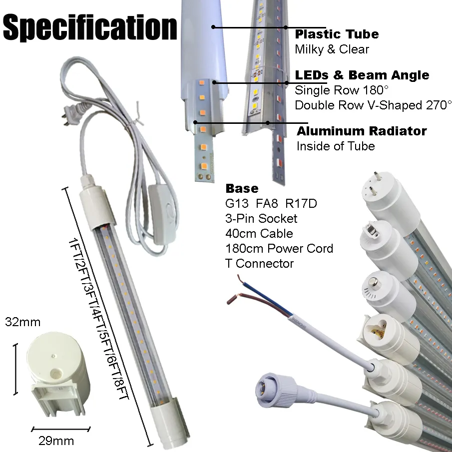 Outdoor Ip65 Water Proof Led Tube Lights T8 Integrated Cooler ...