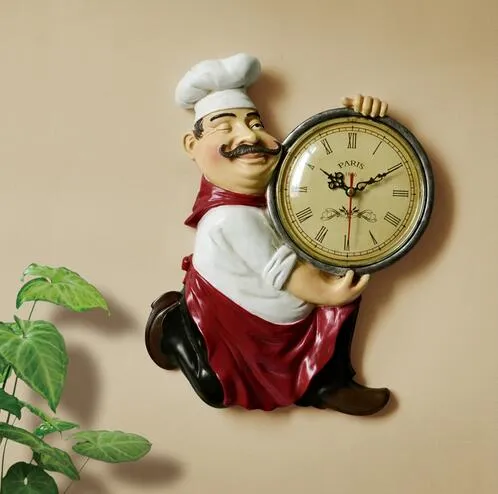 DHgate.com:Creative Chef Clock - Continental Retro Kitchen Wall Clock ...