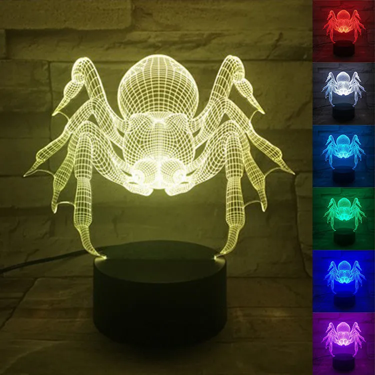 Spider Illusion LED Table Lamp With Touch Switch Novelty Night Light ...