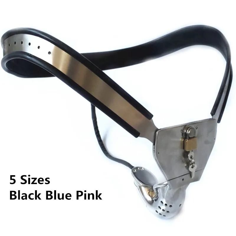 Male Chastity Belt Stainless Steel Strap On Lock Chastity Pants Cock