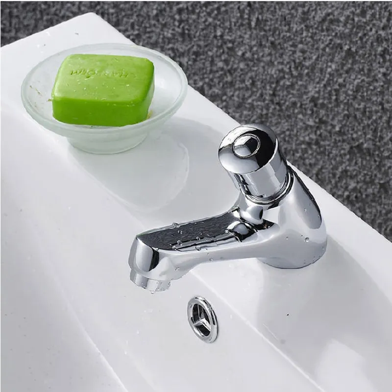 High Quality Push Self Closing Bathroom Sink Faucet Water Saving Delay ...