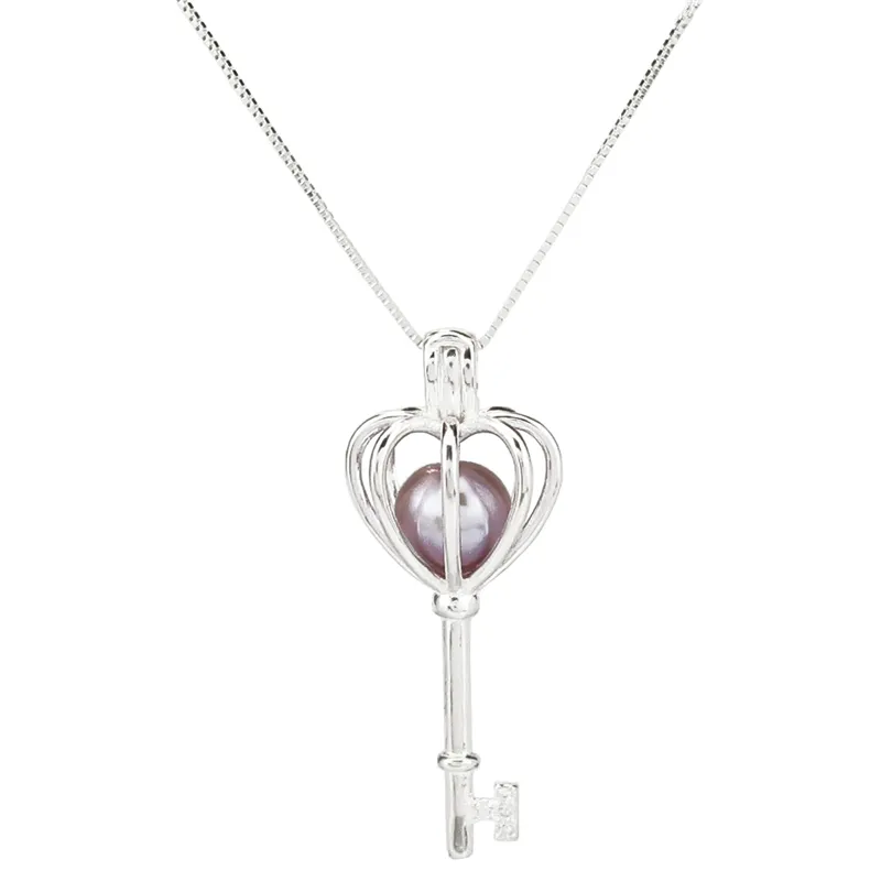 Chic 925 Sterling Silver Pearl Cage Key Ball Locket Key Pendant ...