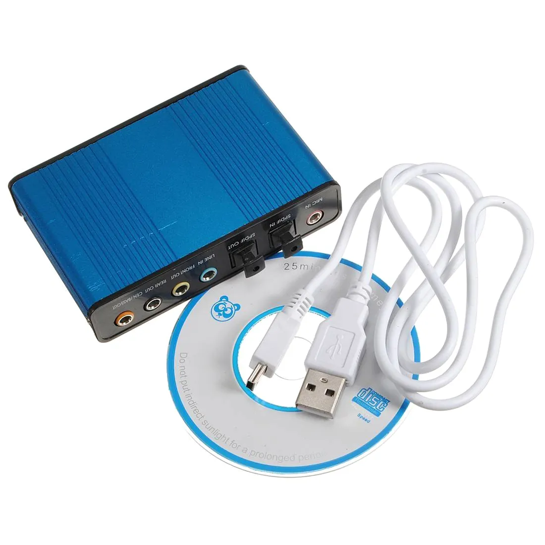 Blue 6 Channel External USB 5.1 Audio Usb Sound Card Spdif With Optical ...