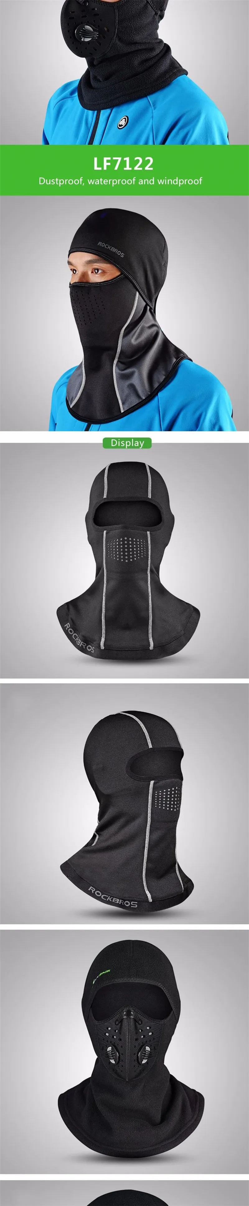 Winter Face Mask Cap, Thermal Fleece Ski Mask Face Snowboard Shield Hat ...