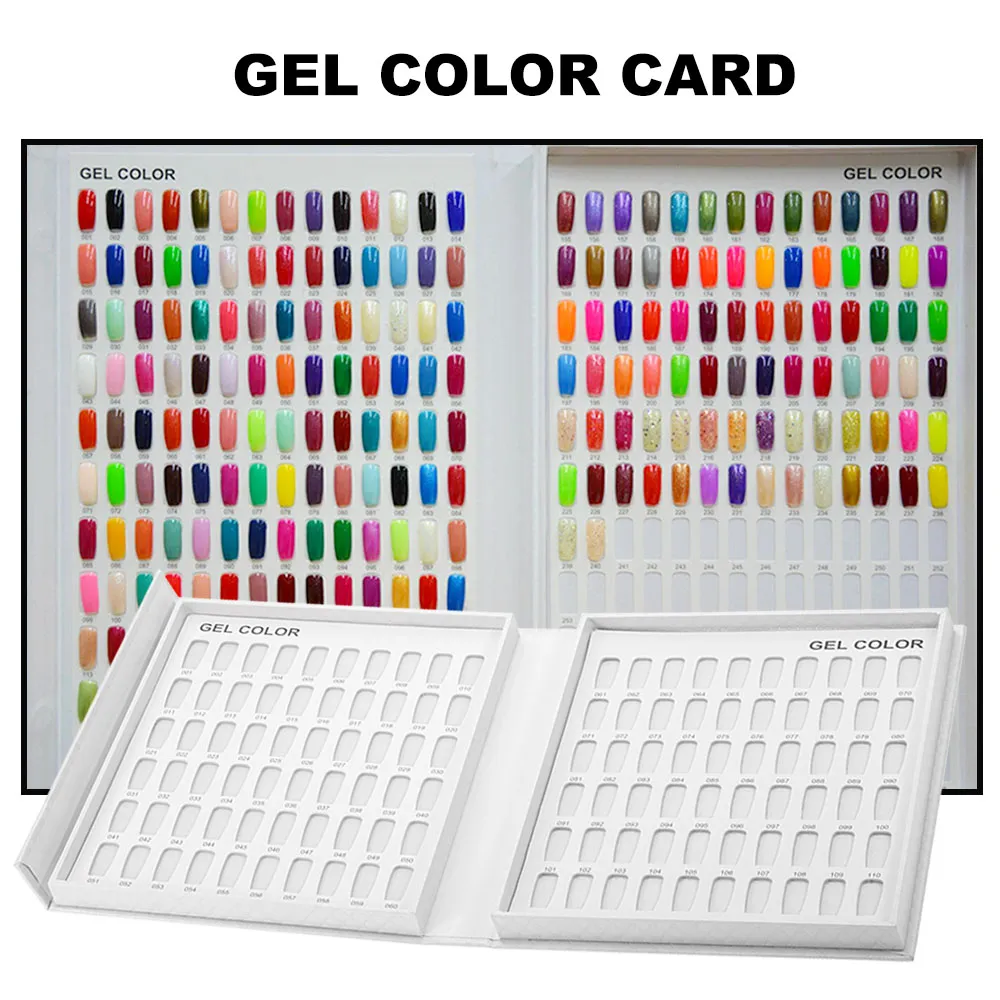 216/Nail Gel Polish Color Display Box Book with White Nail Gel Polish ...