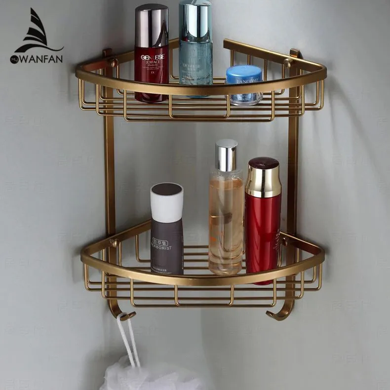 DHgate.com:Antique 2-Tier Metal Corner Shower Shelf Wall Mount Bathroom ...