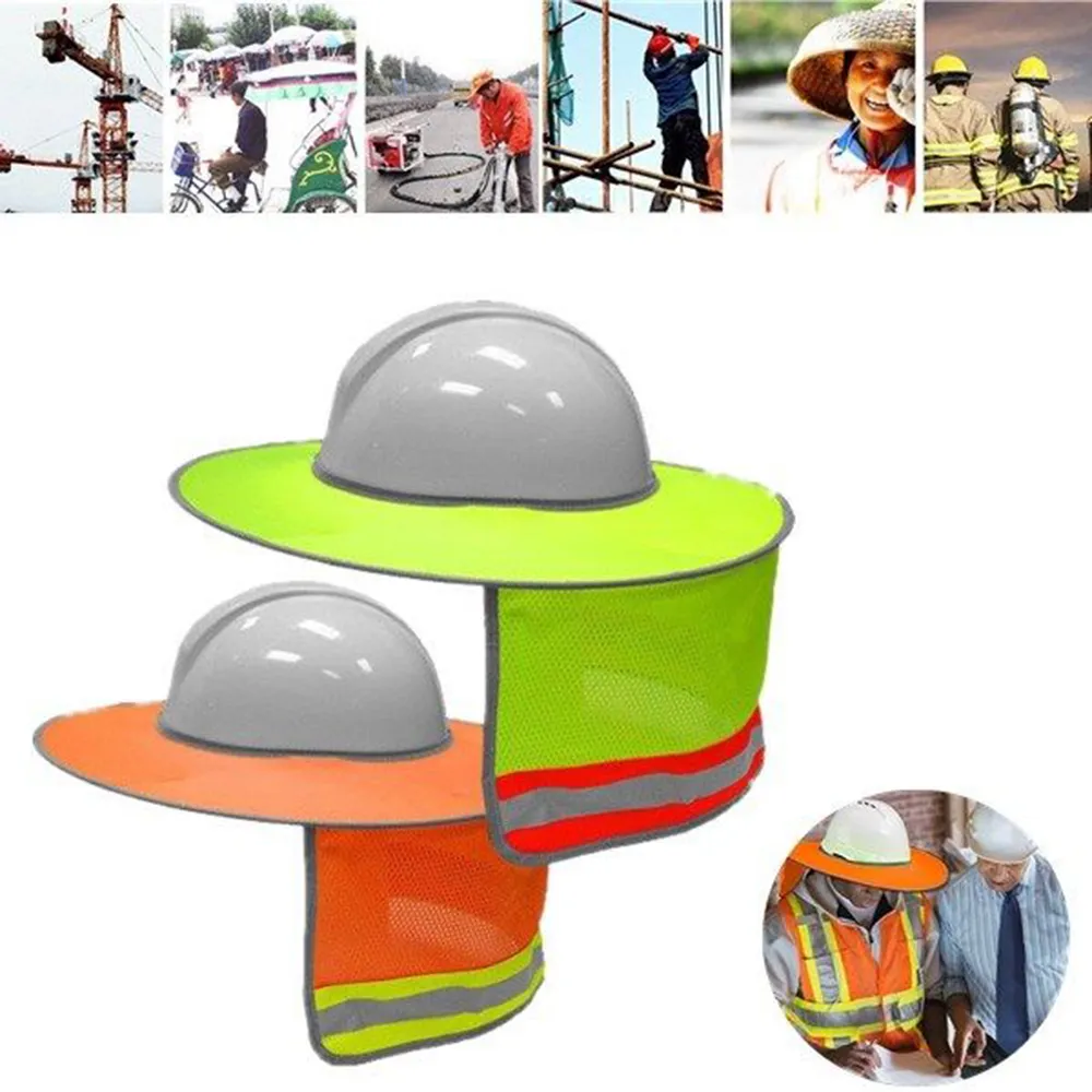 Sunshade Hats, Orange Cycling Helmet: High Visibility Hard Hat With ...
