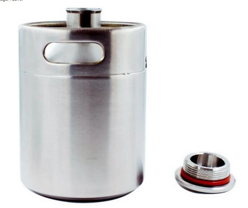 NEW Stainless Steel 2L Flagon Hip Flasks Mini Beer Bottle Barrels Beer ...