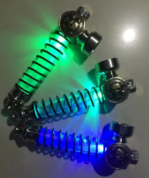 LED Skull Metal Smoking Pipe Colorful Cigarette Holder Herb Tobacco ...