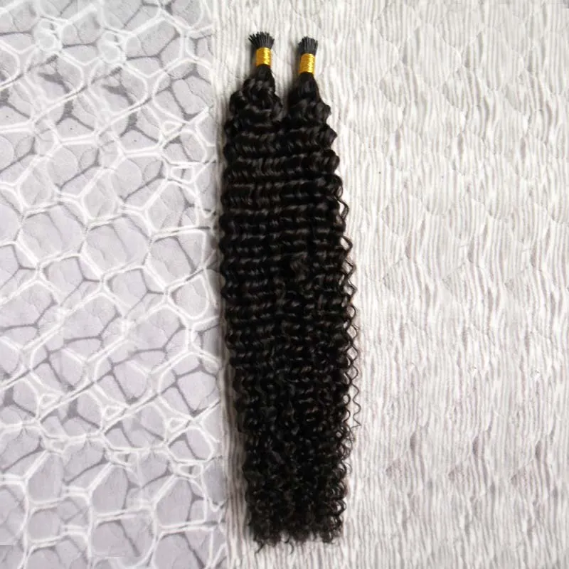 Mongolian Kinky Curly Hair I Tip Pre Bonded Hair Extensions Non Remy ...