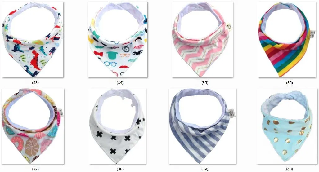 Baby Triangle Bib Burp Cloths Soft 100% Cotton Minky Dots Water ...