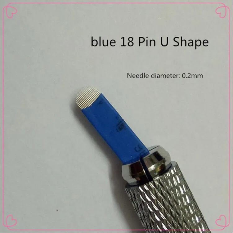 18 Pin U Shape Tattoo Needles for Permanent Makeup Eyebrow Embroidery ...