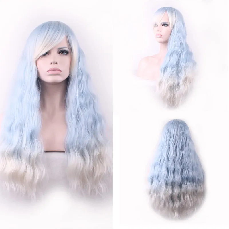 DHgate.com:Ice Blue Gradient White Lolita Corn Hair Cosplay Wig:Hair ...
