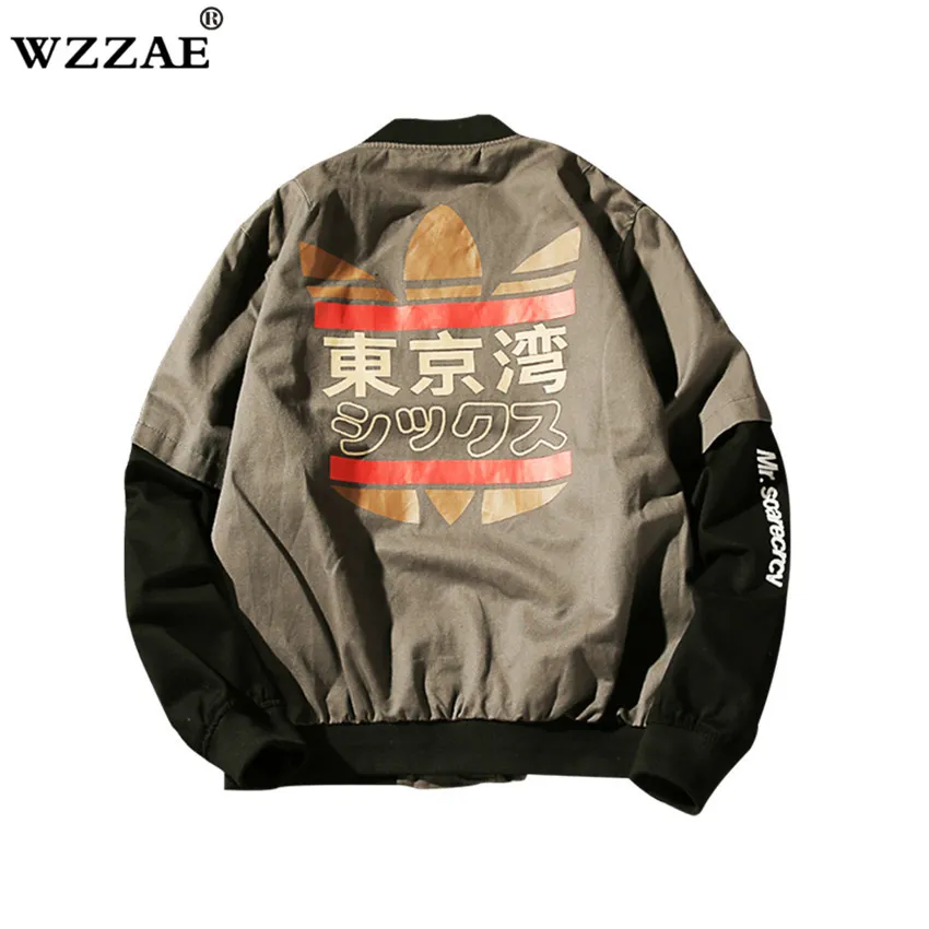 2018 Fashion Men Bomber Jacket Hip Hop Patch Designs Slim Fit Pilot ...