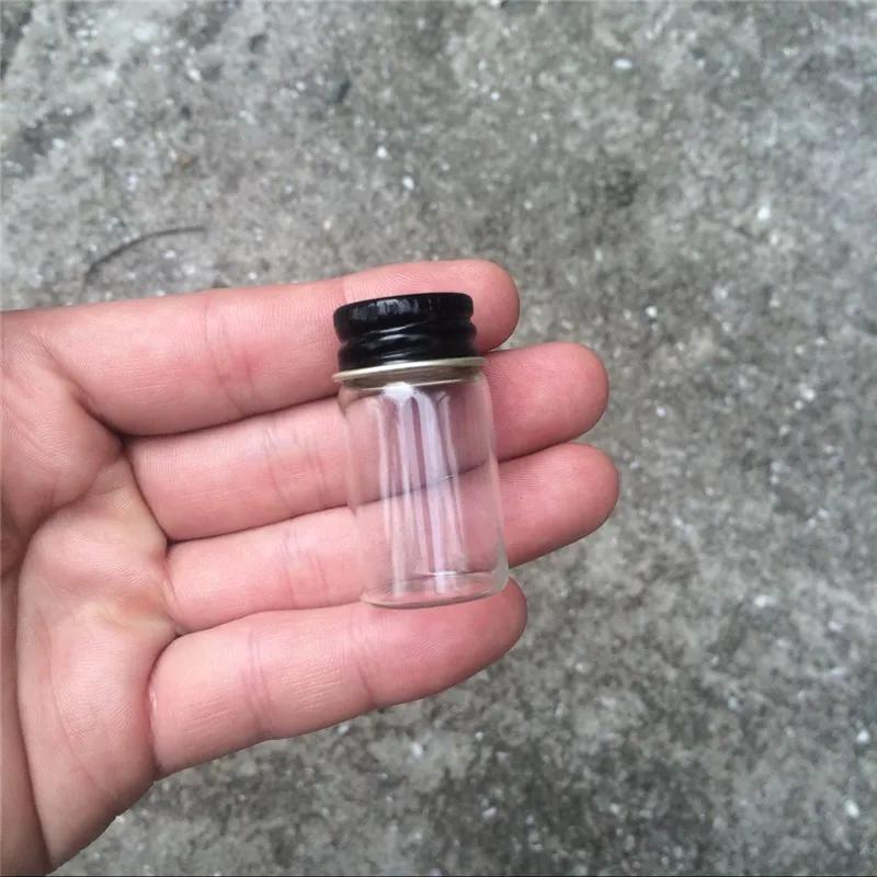 Transparent 7ml Mini Glass Bottles With Aluminum Screw Caps 22x40x14mm ...
