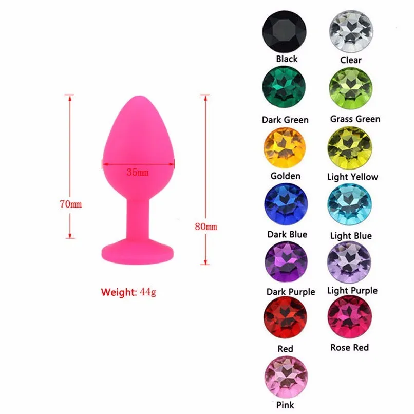 Silicone Jeweled Anal Butt Plugs Anal Trainer Set Rhinestone Adult Game For Men And Women From ...
