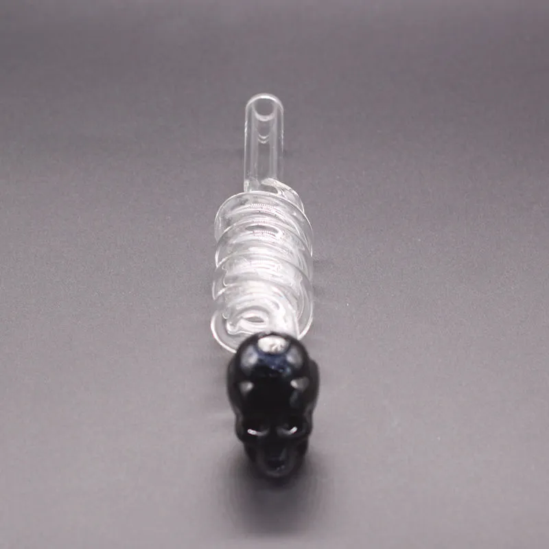 Skull Pyrex Spiral Hand Pipe For Smoking Multi Color Oil Burner Curved ...