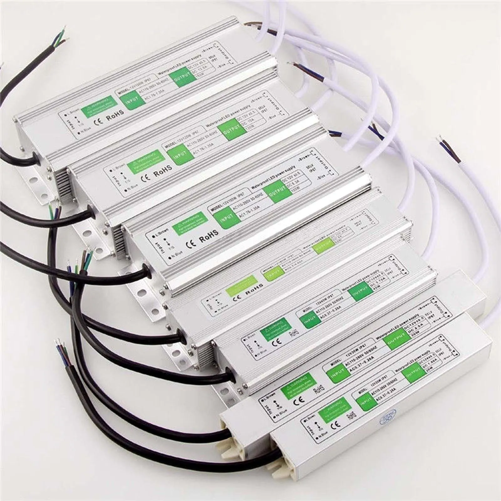 12V LED Strips Waterproof Driver: 200W/150W/100W/60W/45W/30W/20W/10W ...