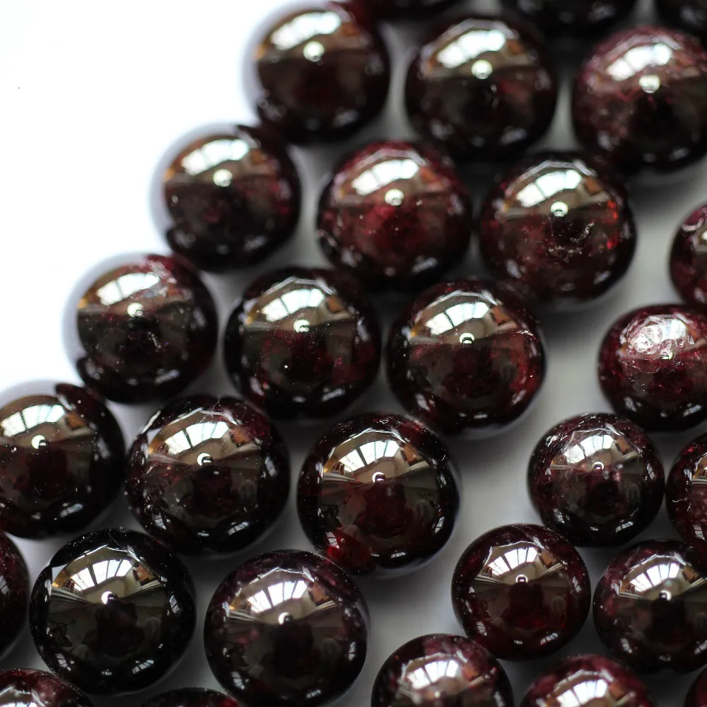 8mm Natural Red Garnet Gemstone Beads - Smooth Round Loose Beads for ...