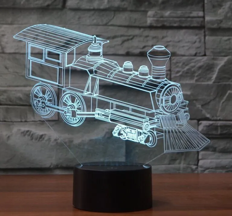 3D Railway Engine Desk Lamp With Truck Night Light Perfect Gift #R87 ...
