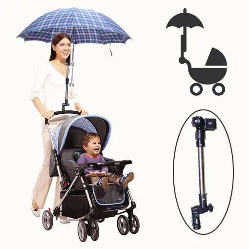 2024Universal Adjustable Baby Stroller Umbrella Holder, 360° Rotatable ...