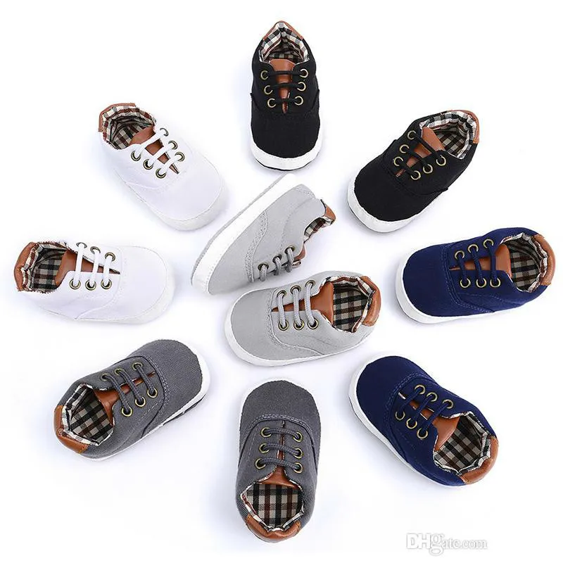 New Baby Canvas Shoes for Girls and Boys, Lace-Up First Walker Shoes ...