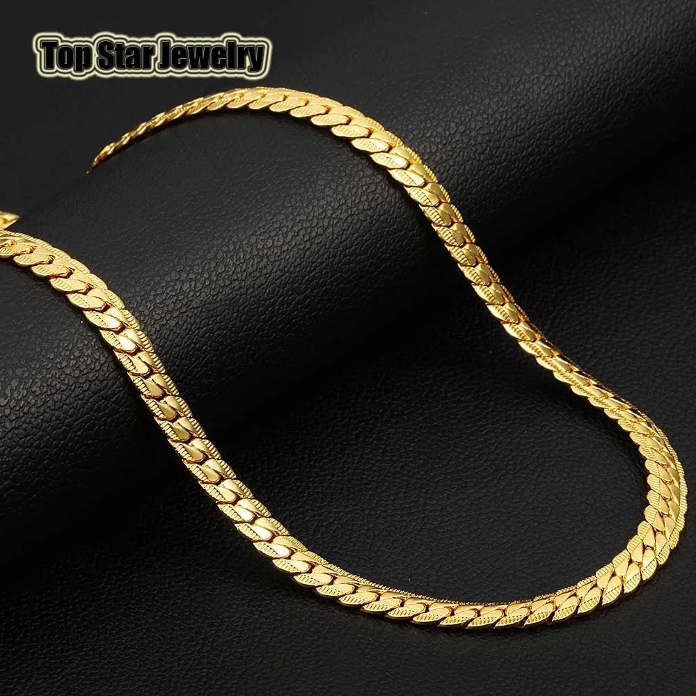 High Polished 316L Stainless Steel Snake Chain Solid Gold Necklace With ...