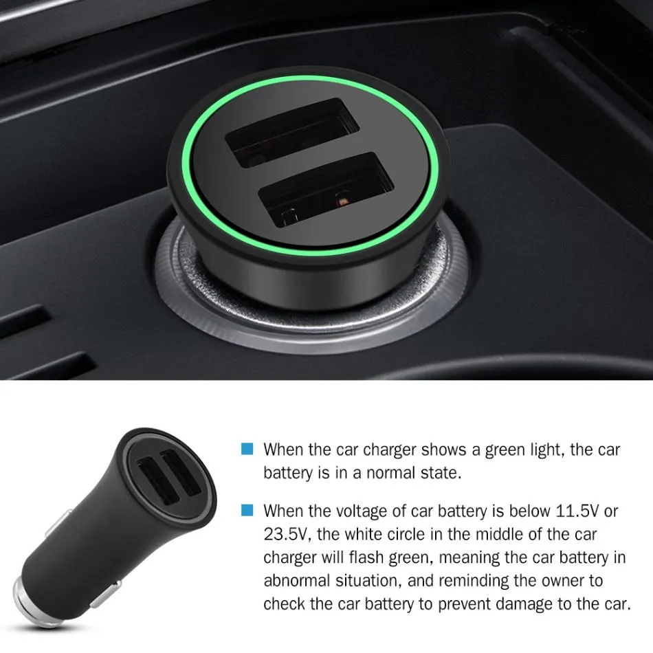 DHgate.com:C8 Dual USB 3.6A Rapid Car Charger Adapter w/ LED for ...