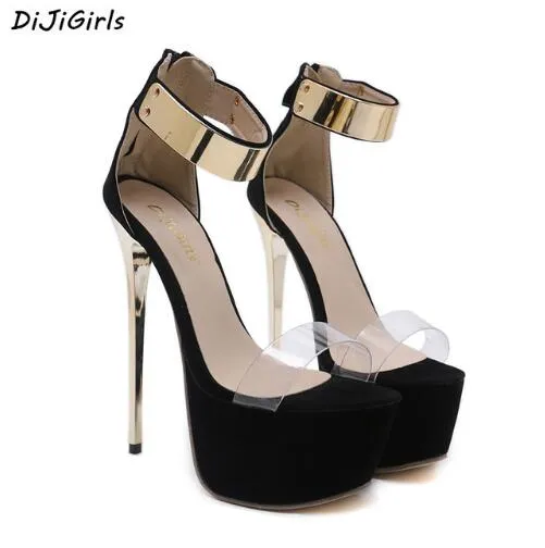 Dijigirls Summer Women 16cm High Heels Sandals Woman Gladiator Shoes