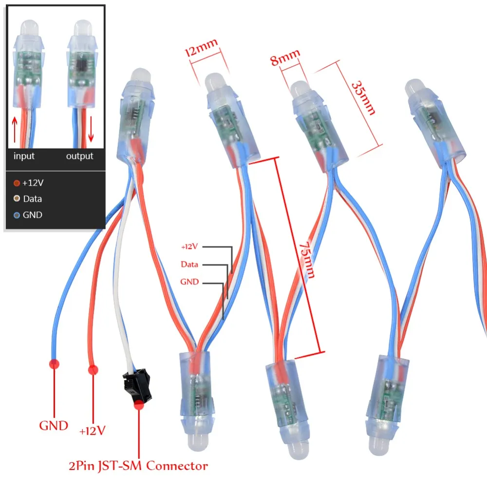 2024 Mokungit DC5V 12V WS2801 WS2811 Full Color Addressable Waterproof ...