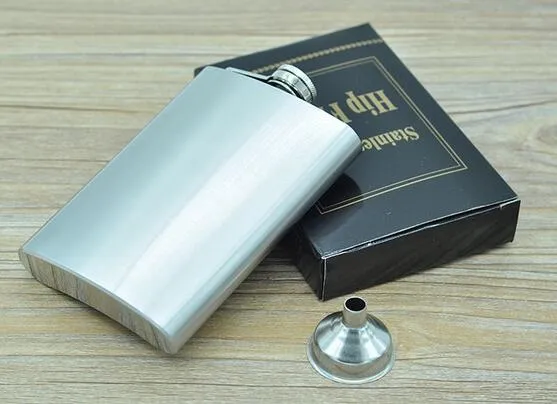 New hot 8 ounce stainless steel hip flasks portable flasks pocket flask ...