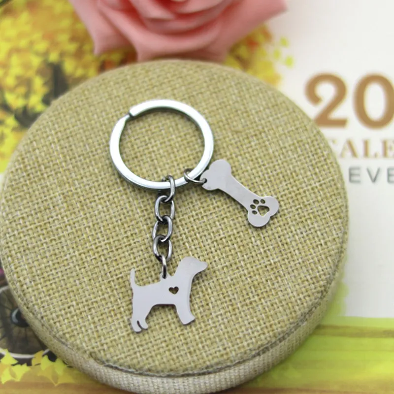 DHgate.com:Stainless Steel Beagle Dog Keychain, Silver Pet Paw Keyring ...