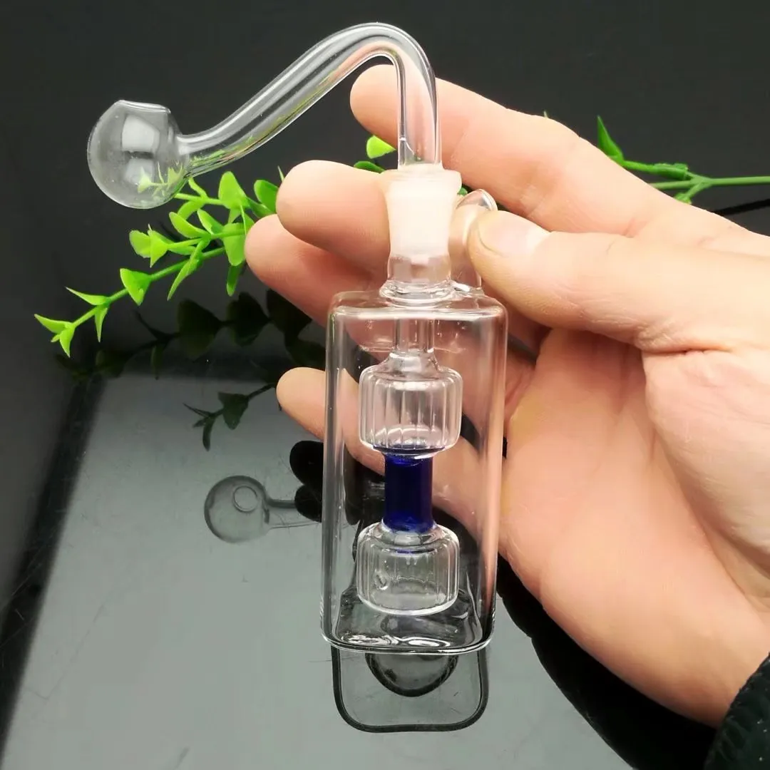 Mini Bubbler Water Pipe Square Glass Water Bottle Bongs With Titanium ...