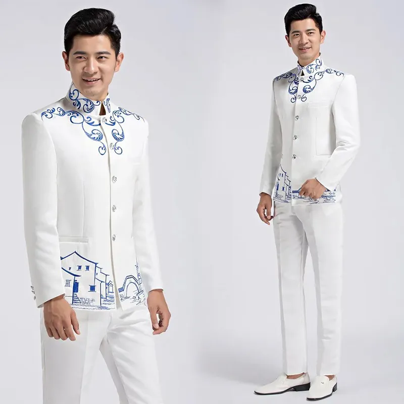 Men's Mandarin Collar Suit: Traditional Chinese Style Tang Clothing For ...