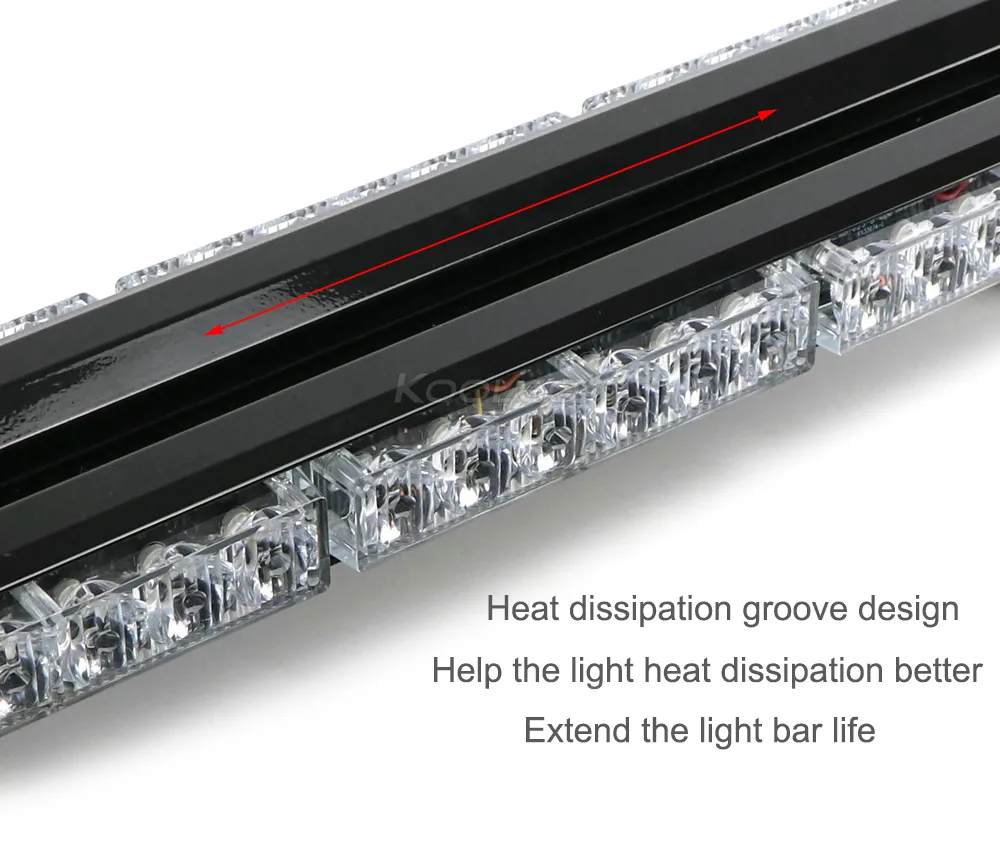 Double Side 24 LED Emergency Warning Strobe Beacon Light Bar 12.5 12V ...