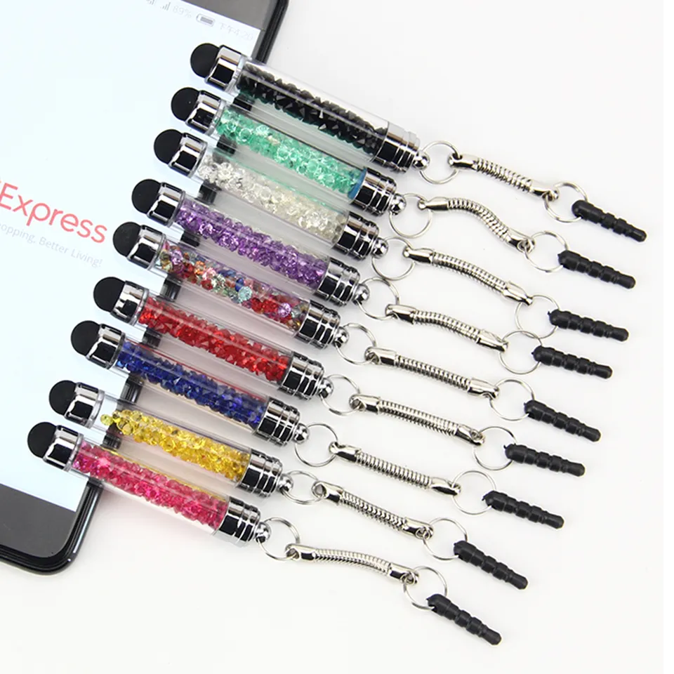 Crystal Mini Digiroot Stylus With 3.5mm Dustproof Plug For IPhone, HTC ...
