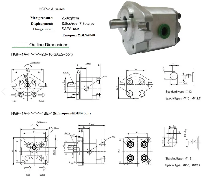 Wholesale Aluminum Alloy Hydraulic Np200 Oil Pump HGP 1A F1L High ...