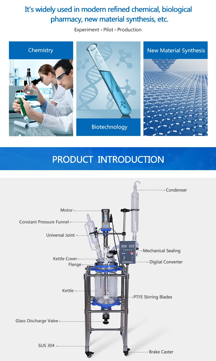 ZZKD 10L Lab Supplies Glass Reactor Condensor With Dropping Flask ...