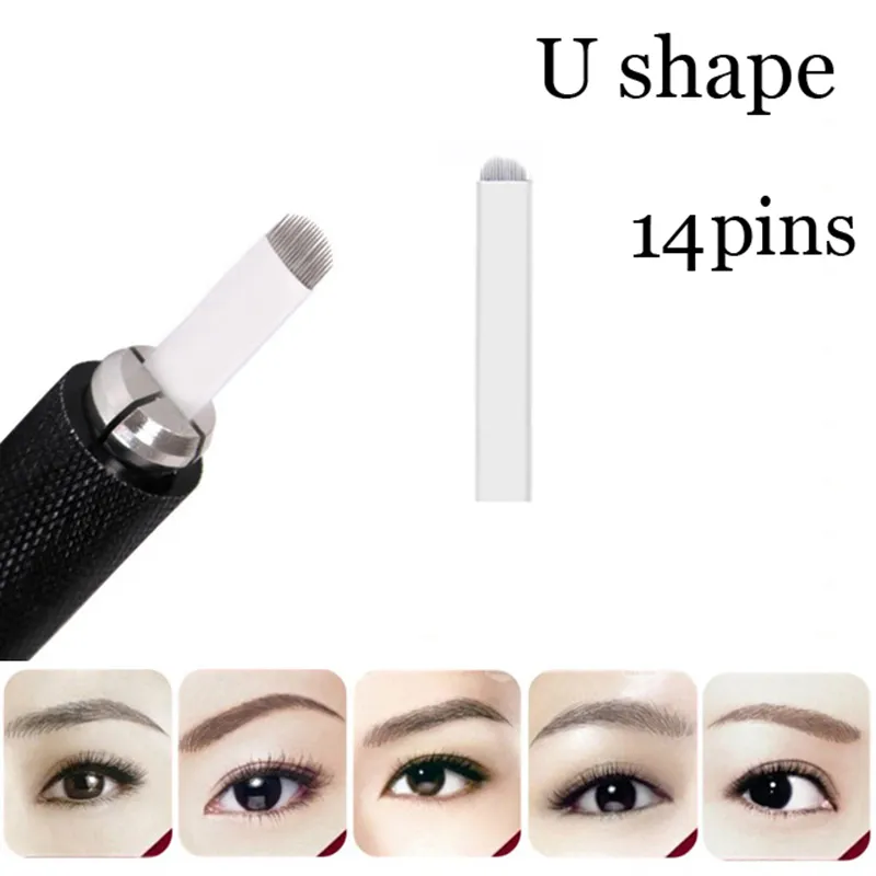 Tebori Microblading 14 U Needles Permanent Makeup Tattoo Needle 14 Flex