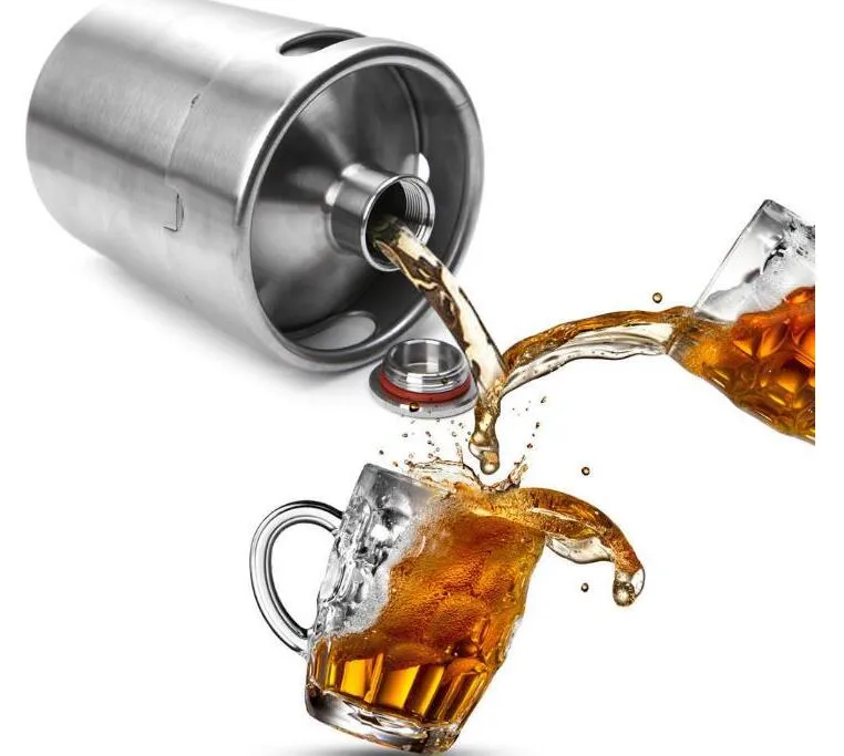 NEW Stainless Steel 2L Flagon Hip Flasks Mini Beer Bottle Barrels Beer ...