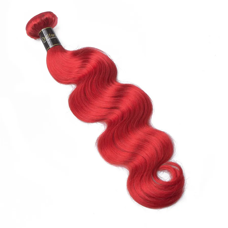 Red Body Wave Virgin Malaysian Body Wave Hair Extensions Pure Color ...