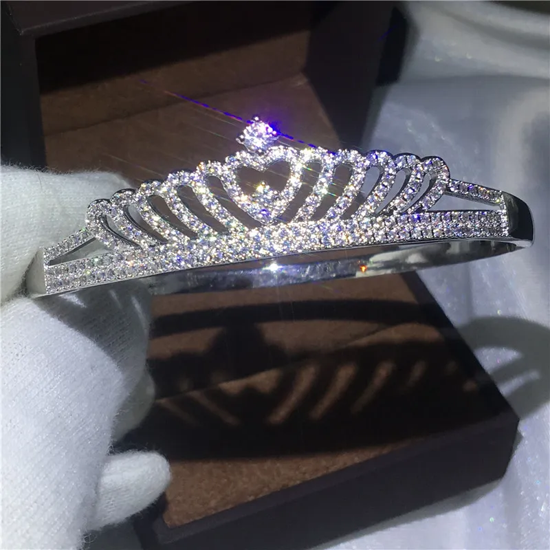 DHgate.com:5A Cubic Zirconia Crown Bangle, White Gold Filled Wedding ...