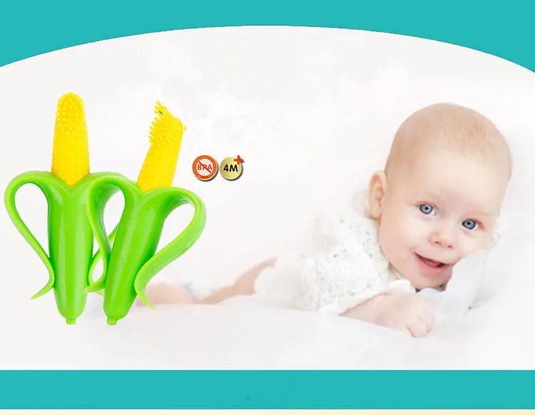 Cartoon Corn Teether: Soft Silicone Baby Teething Toy & Oral Care ...